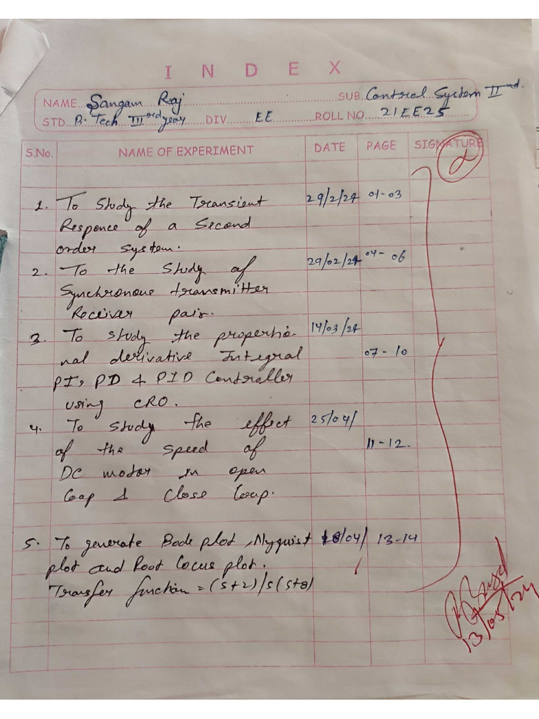 Control System Lab File | PDF