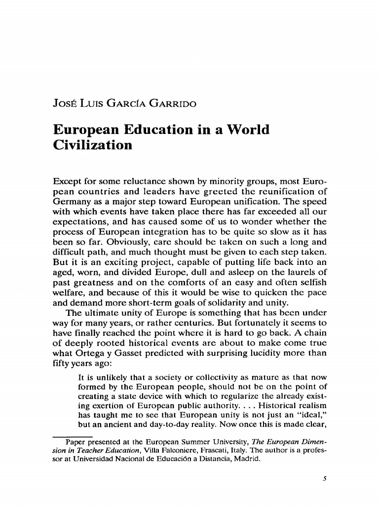 European Education and Global Unity | PDF | Nationalism | Pessimism
