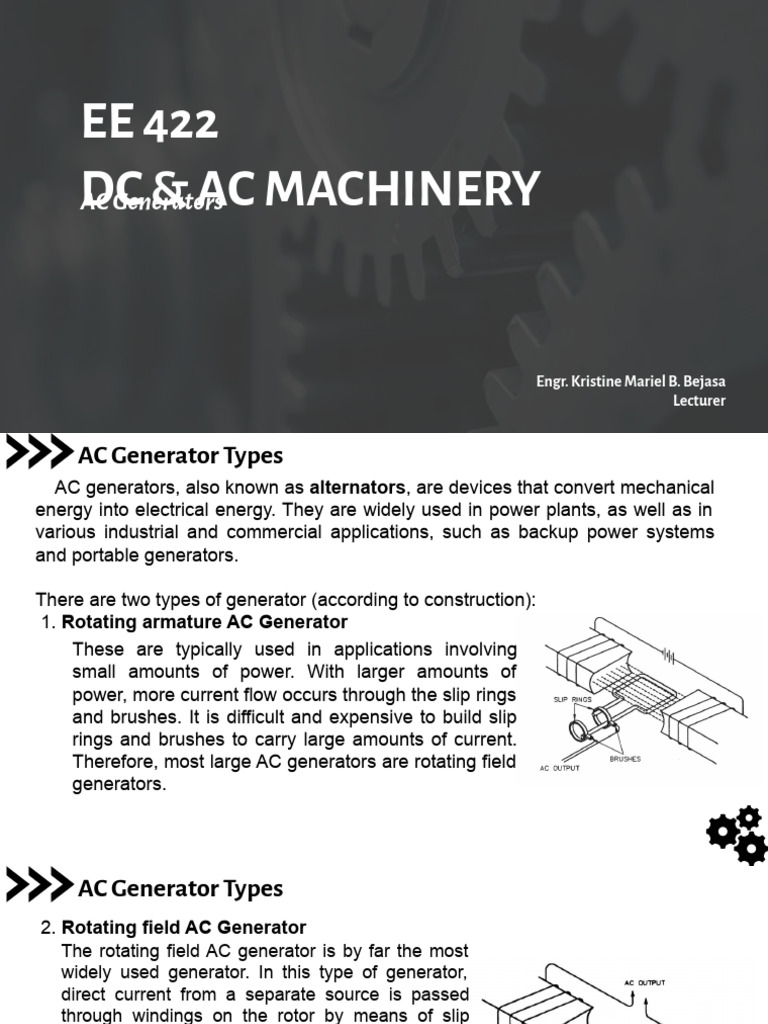 AC Generator Types and Applications | PDF | Electric Generator ...