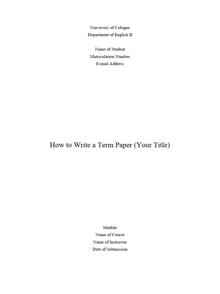 Term Paper Writing Guide for Students | PDF | Thesis | Plagiarism