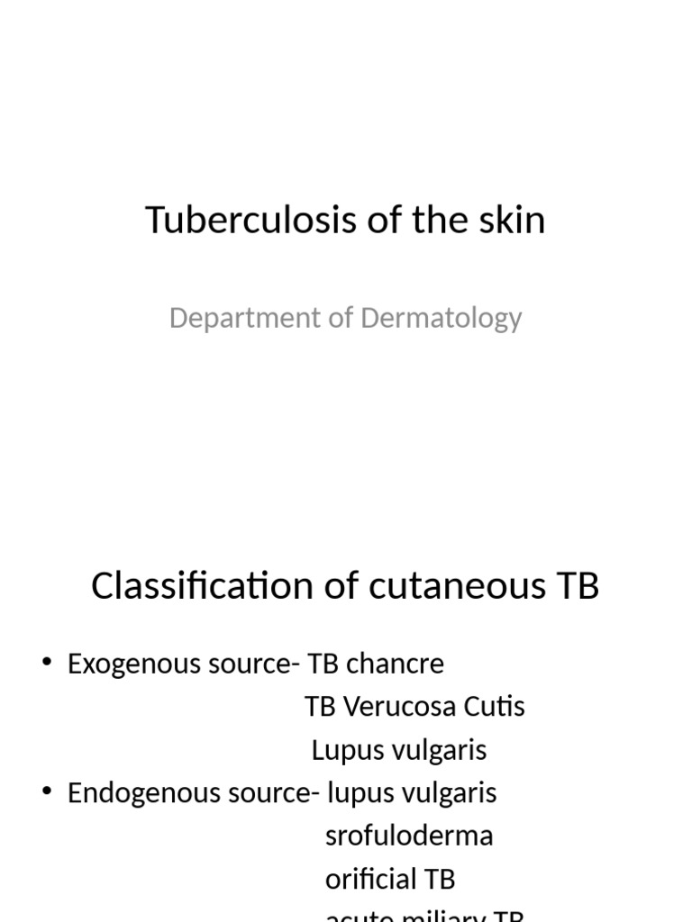 Tuberculosis of The Skin | PDF | Tuberculosis | Scar
