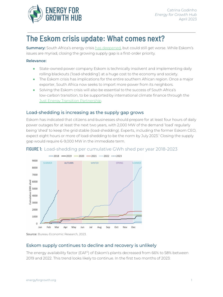 The Eskom Crisis Update What Comes Next 2 | PDF | Power (Physics ...