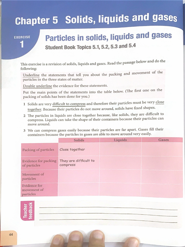 Chapter 5 Solids, Liquids and Gases | PDF