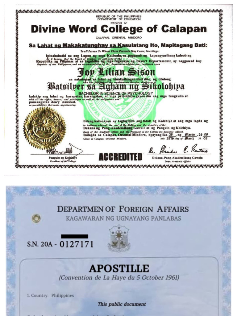 Authentication Cert Apostille Diploma | PDF