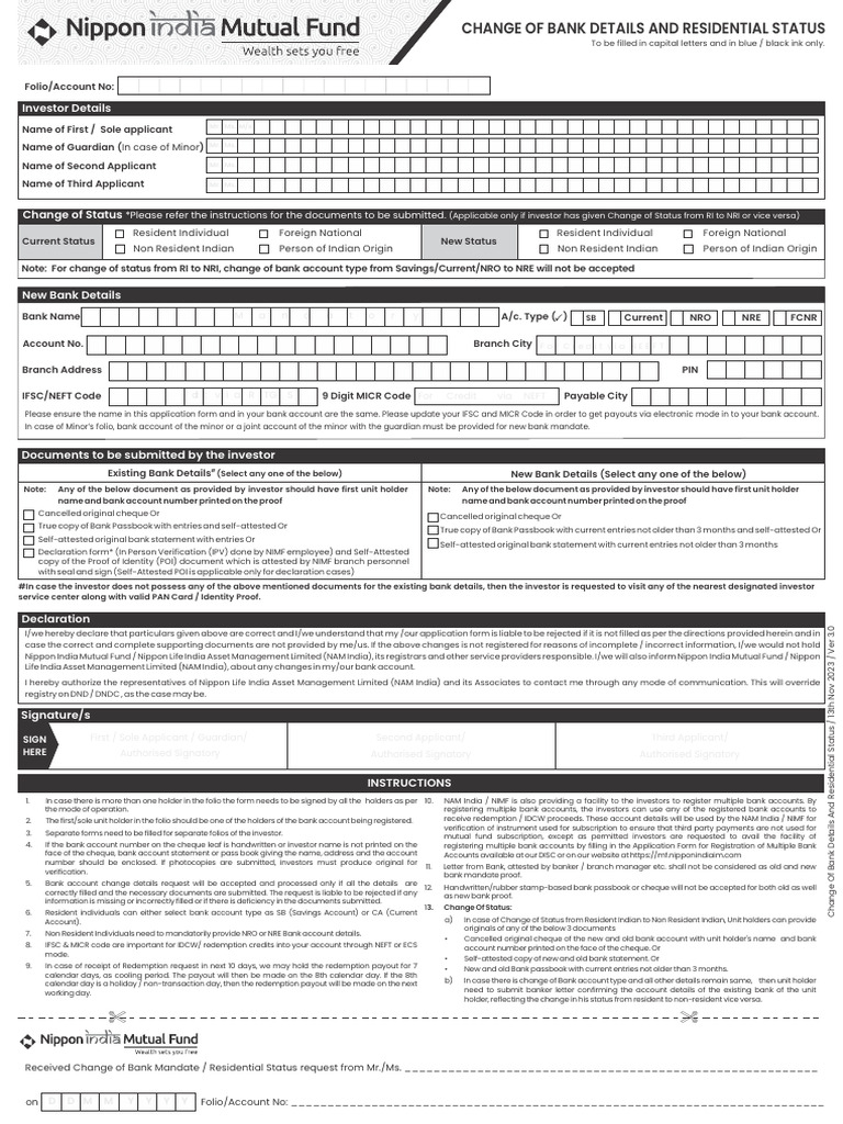 Change of Bank Details & Status Form | PDF | Cheque | Financial Services