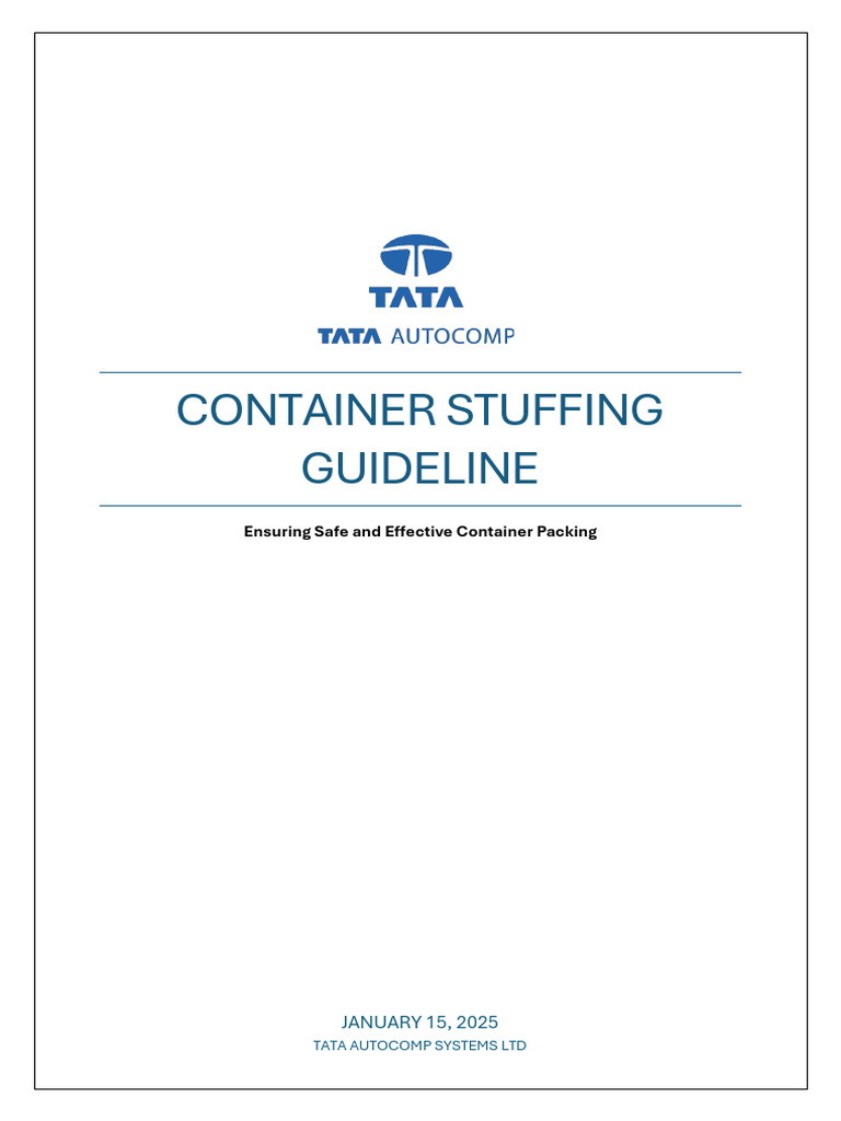Tss Wi 607 Taco Packaging Container Stuffing Guideline | PDF | Cargo ...