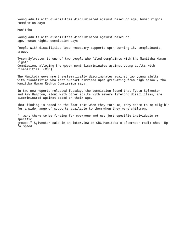 Random PDF of New Report's Information Only in Text | PDF | Disability