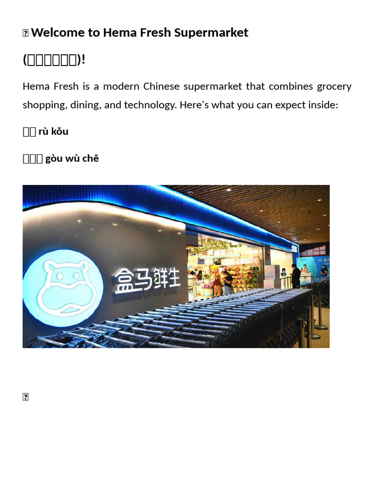 Hema Fresh Supermarket Overview | PDF