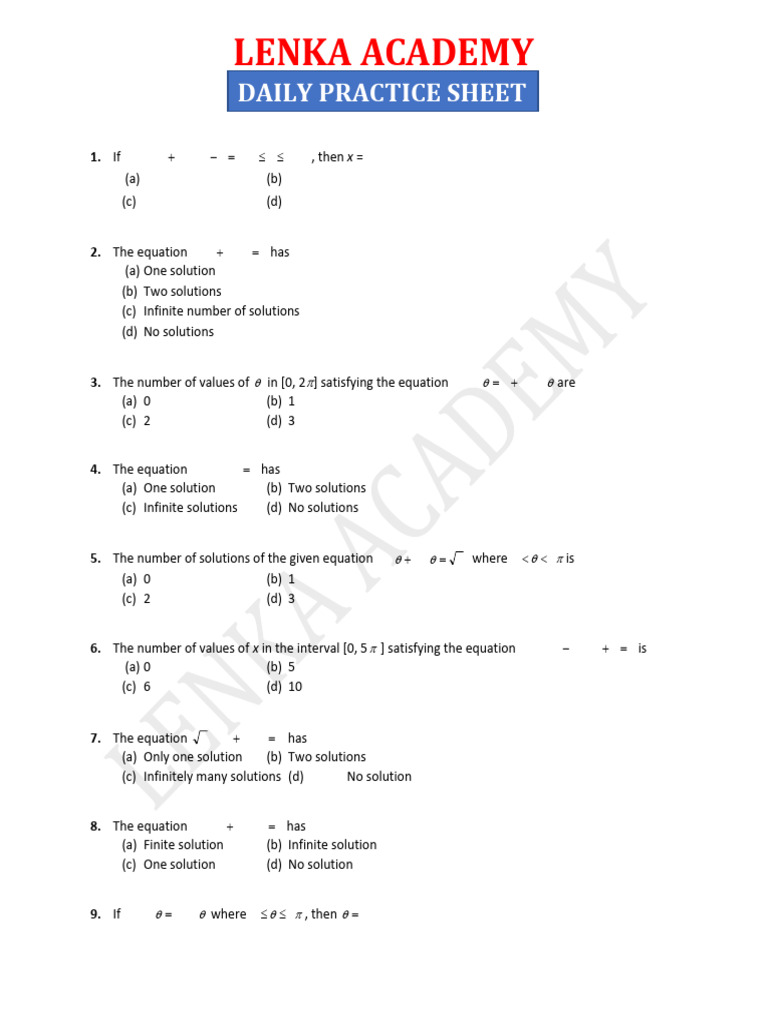 Track 1 Trigonometry Equations DPP 2 - 67604712 - 2025 - 09!21!19 - 40 | PDF | Chess Theory | Chess