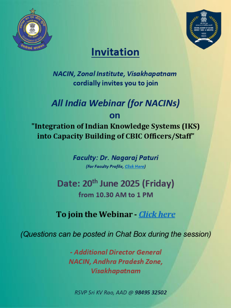 All India Webinar On IKS Invitation | PDF