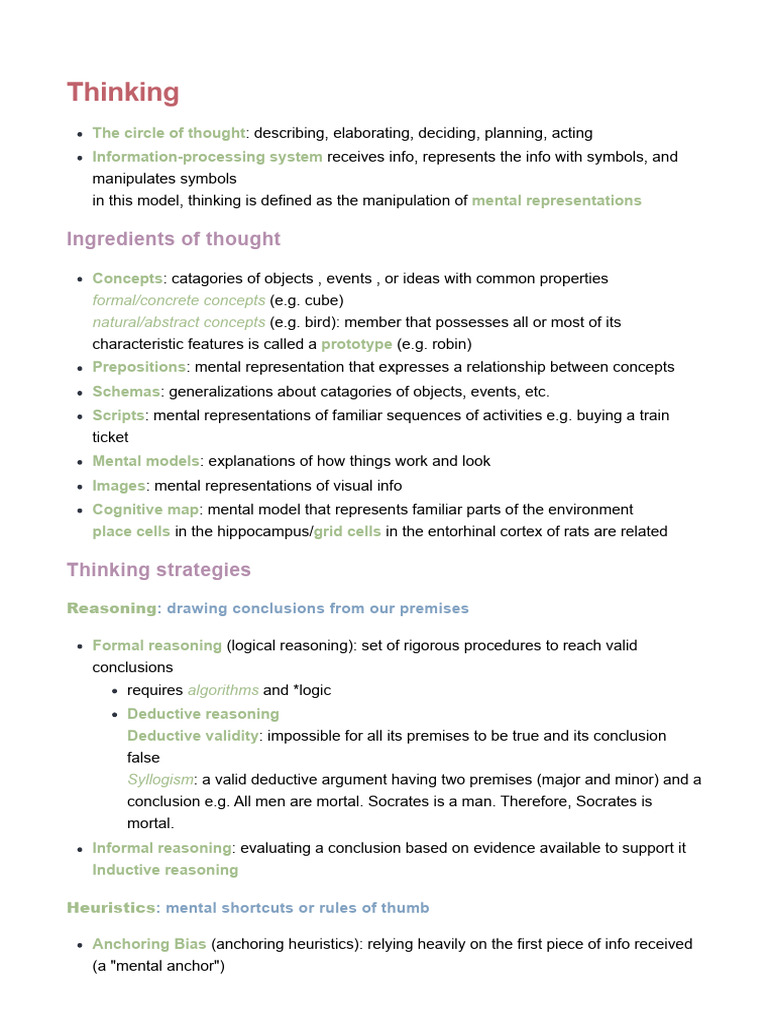 Thinking (Essential Psychology) | PDF | Thought | Deductive Reasoning