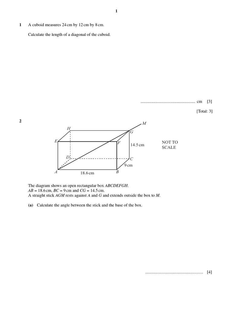 Solve Simple Trigonometrical Problems in Three Dimensions PDF | PDF ...