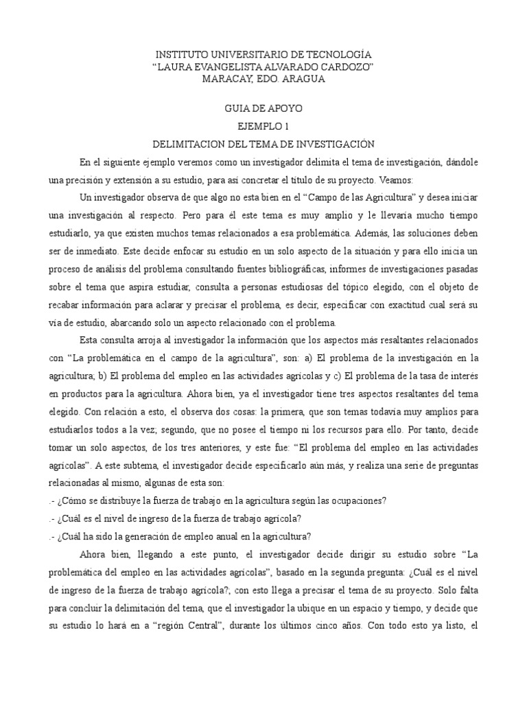 Ejemplo De Delimitacion Del Problema Ejemplo - abstractor