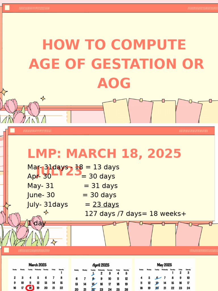 Calculate Gestation Age & Delivery Date | PDF