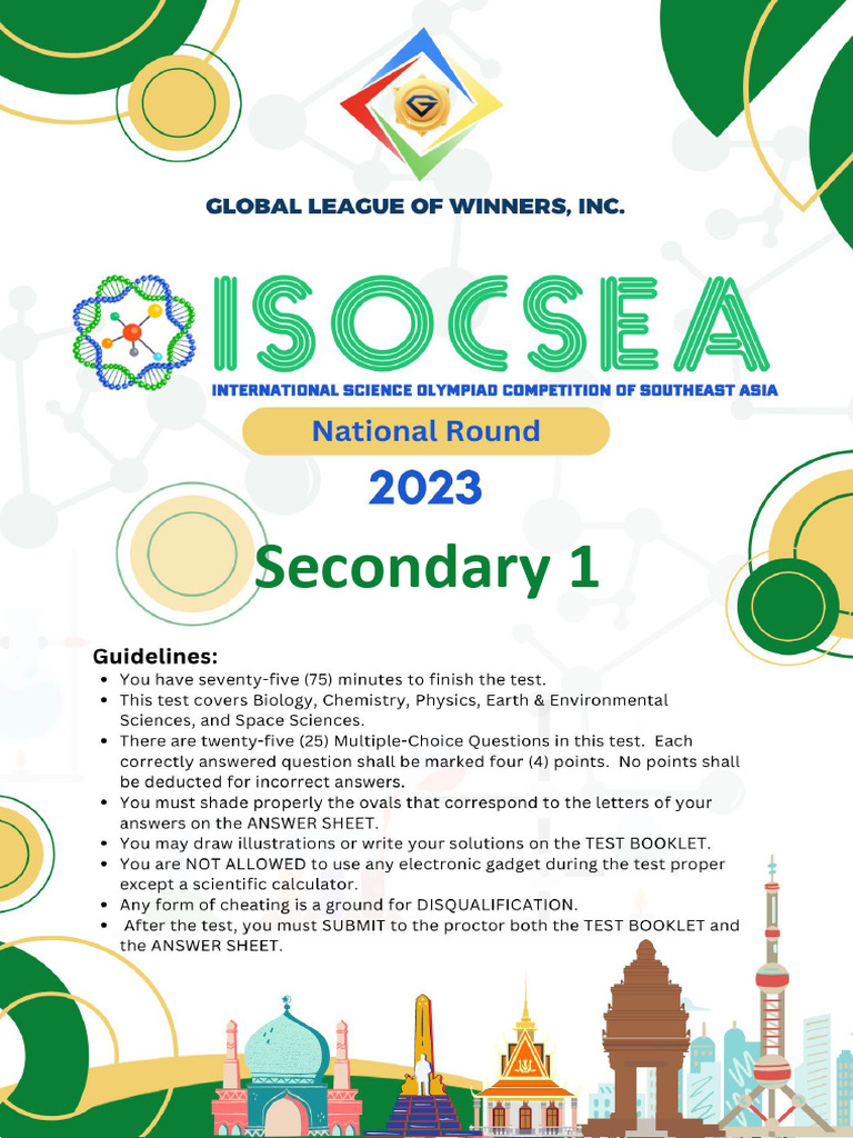 2023 Isocsea NR Test s1 Grade 7 | PDF | Mitosis | Chromosome