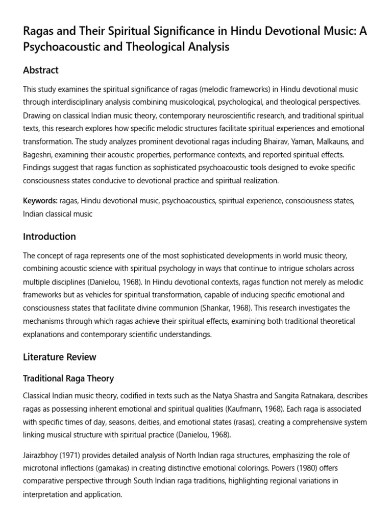 Research Paper 2 - Ragas and Their Spiritual Significance in Hindu ...