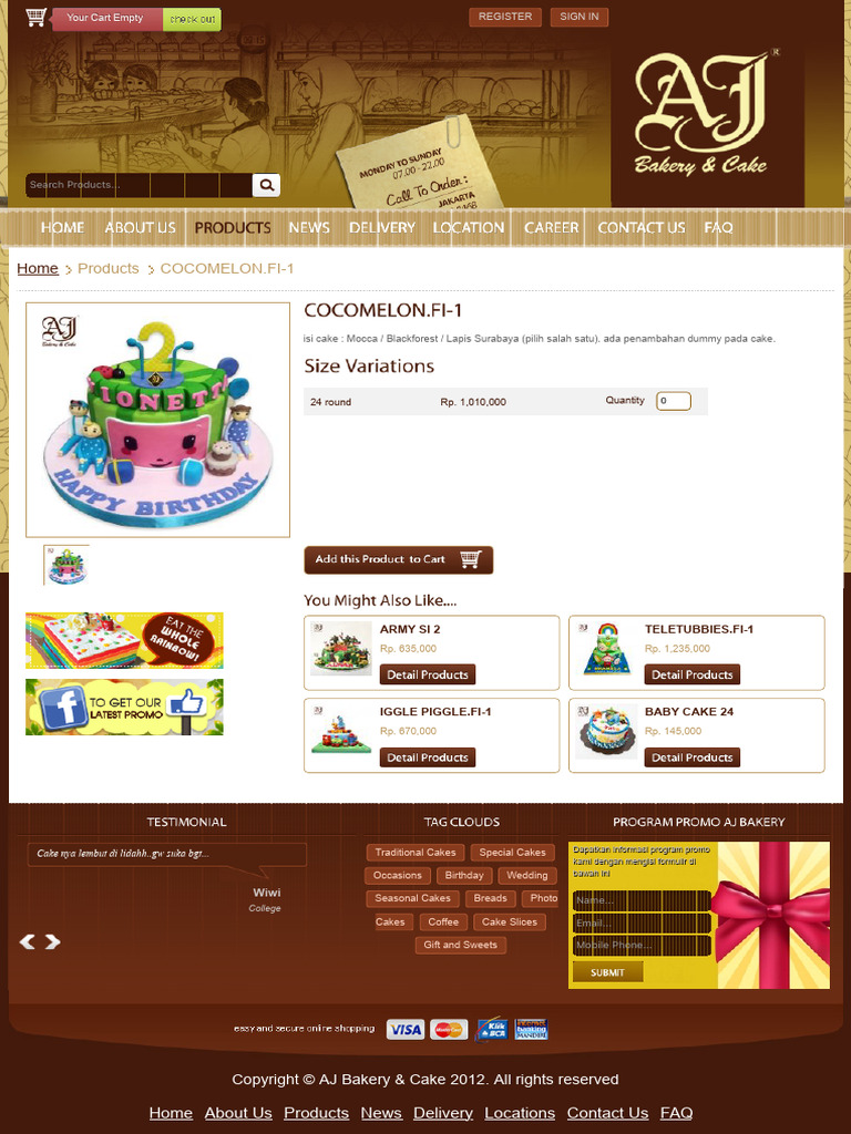 Aj Bakery & Cake Online Shop - Aj Products Cocomelon - Fi-1 | PDF ...