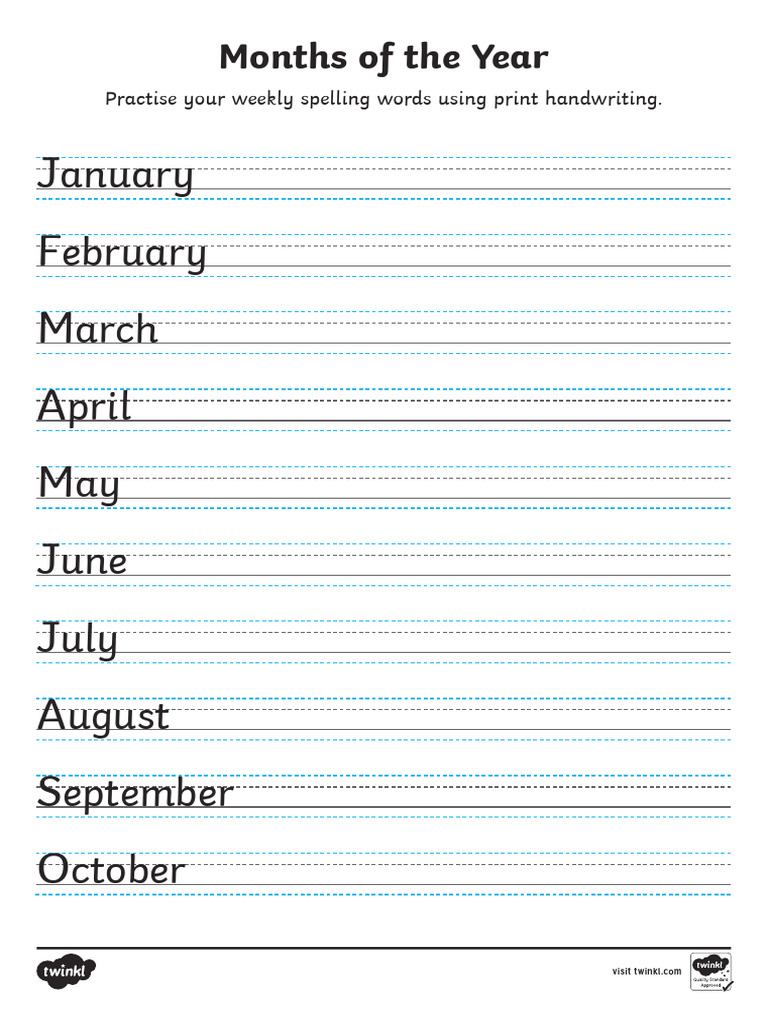 Monthly Spelling Practice Guide | PDF