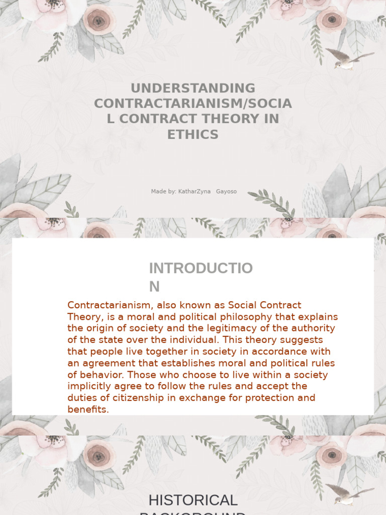 Contractarianism Social Contract Theoryinethics | PDF | Social Contract ...