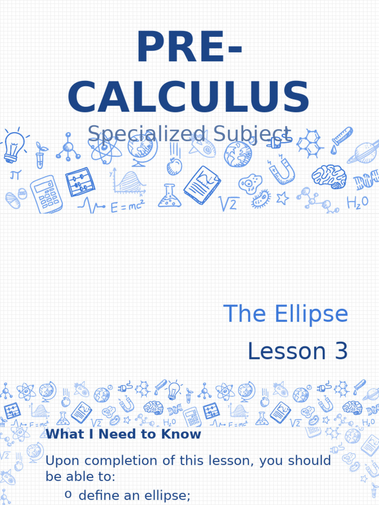 Understanding Ellipses in Pre-Calculus | PDF | Ellipse | Vertex (Graph ...