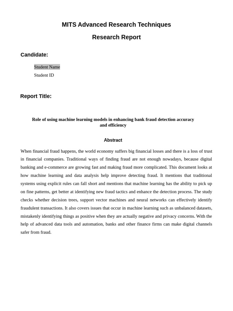 ResearchReport Updated - Template | PDF | Machine Learning | Artificial ...