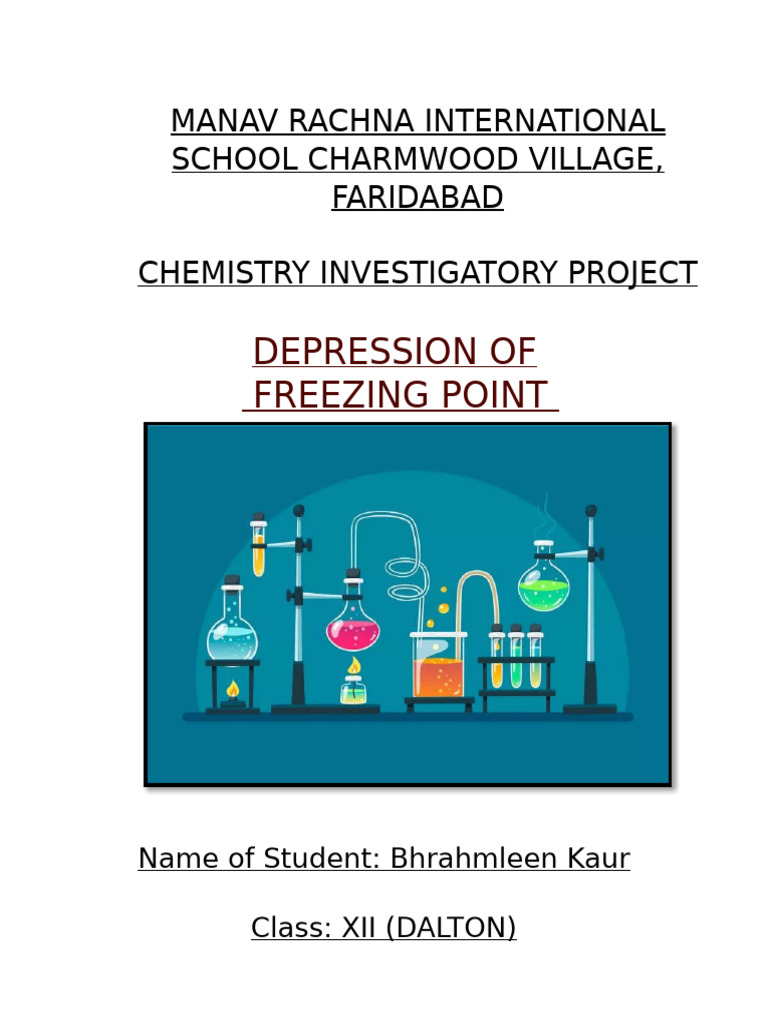 Freezing Point Depression Project | PDF | Quantity | Physical Chemistry