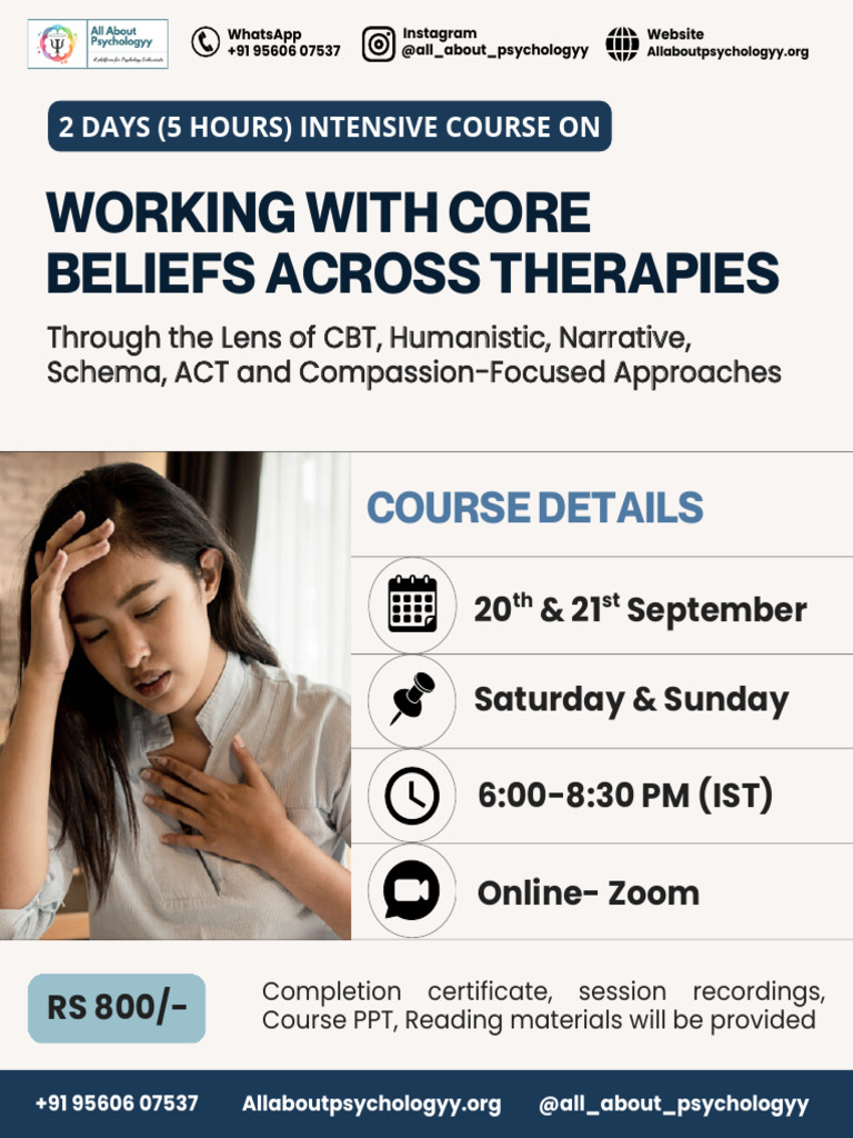 Working With Core Beliefs Across Therapies PDF | PDF | Psychotherapy | Cognitive Behavioral Therapy