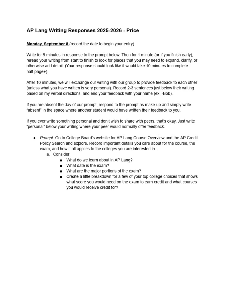 AP Lang Writing Prompts and Guidelines | PDF | Human Communication ...