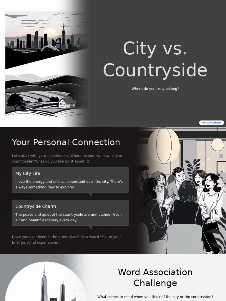 City Vs Countryside | PDF | Rural Area | City