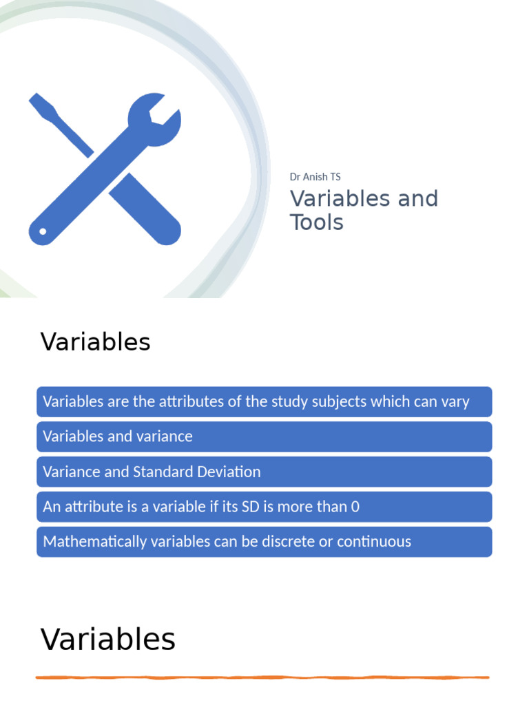 5.variables and Tools | PDF | Level Of Measurement | Statistical Analysis