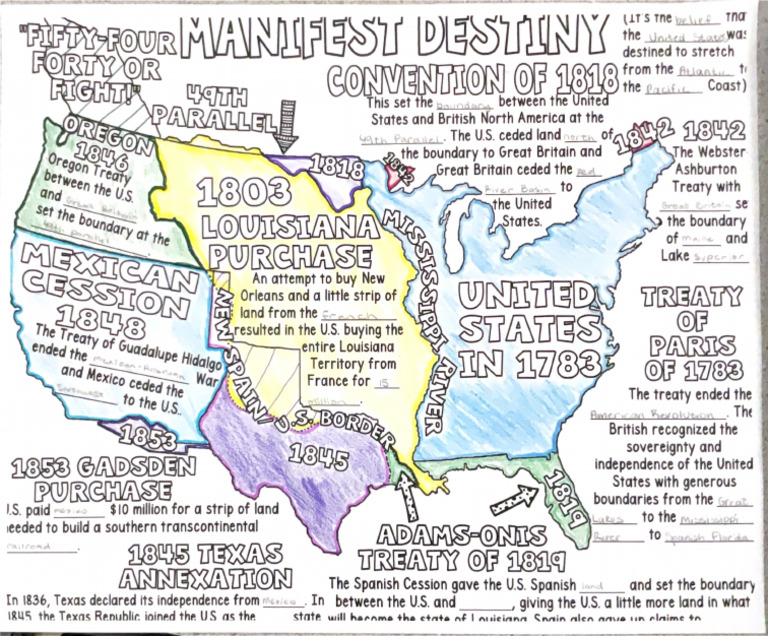 ASSIGNMENT - Manifest Destiny - Notes ( - Map - On Paper) (Sep 19 ...