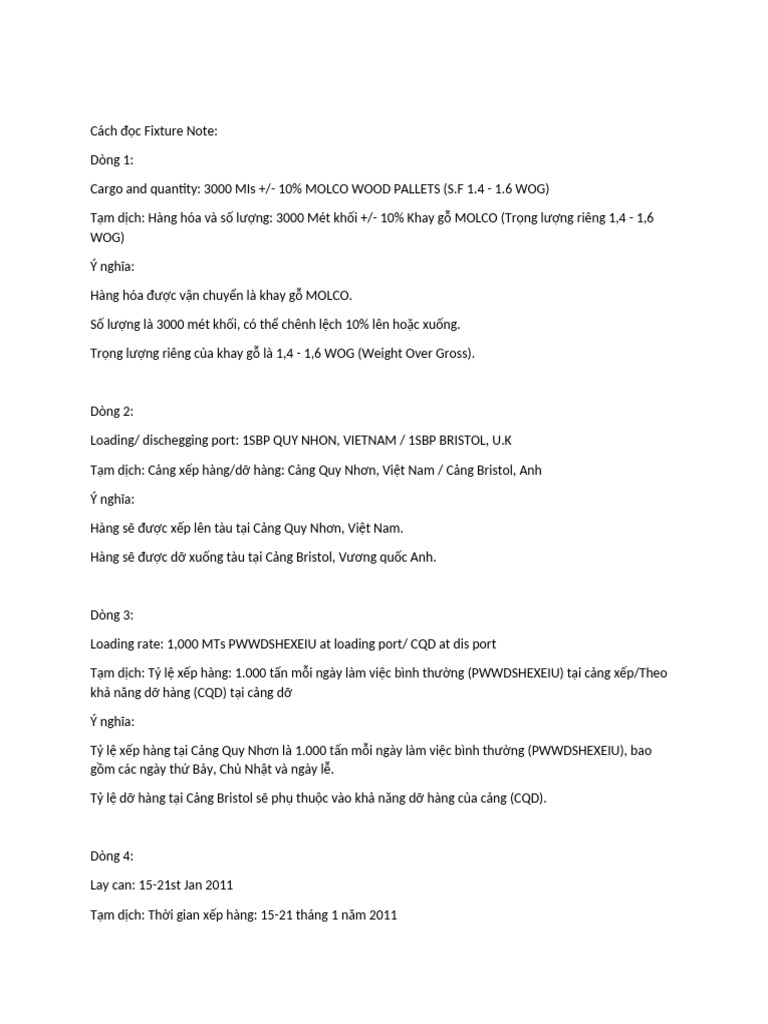 Cách Đọc Fixture Note | PDF