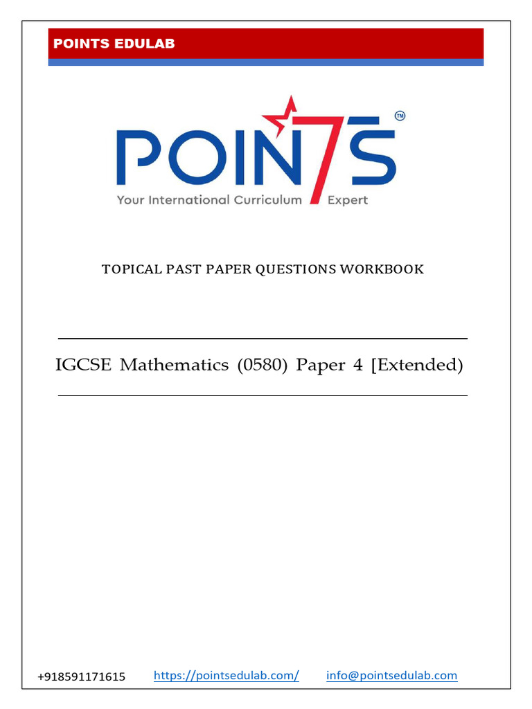 IGCSE Mathematics (0580) Paper 4 | PDF | Analytic Geometry | Algebra