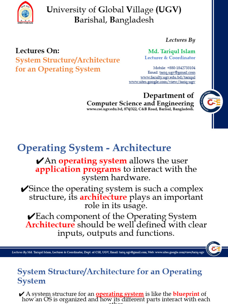 System Structure or Architecture For An Operating System | PDF | Shell ...
