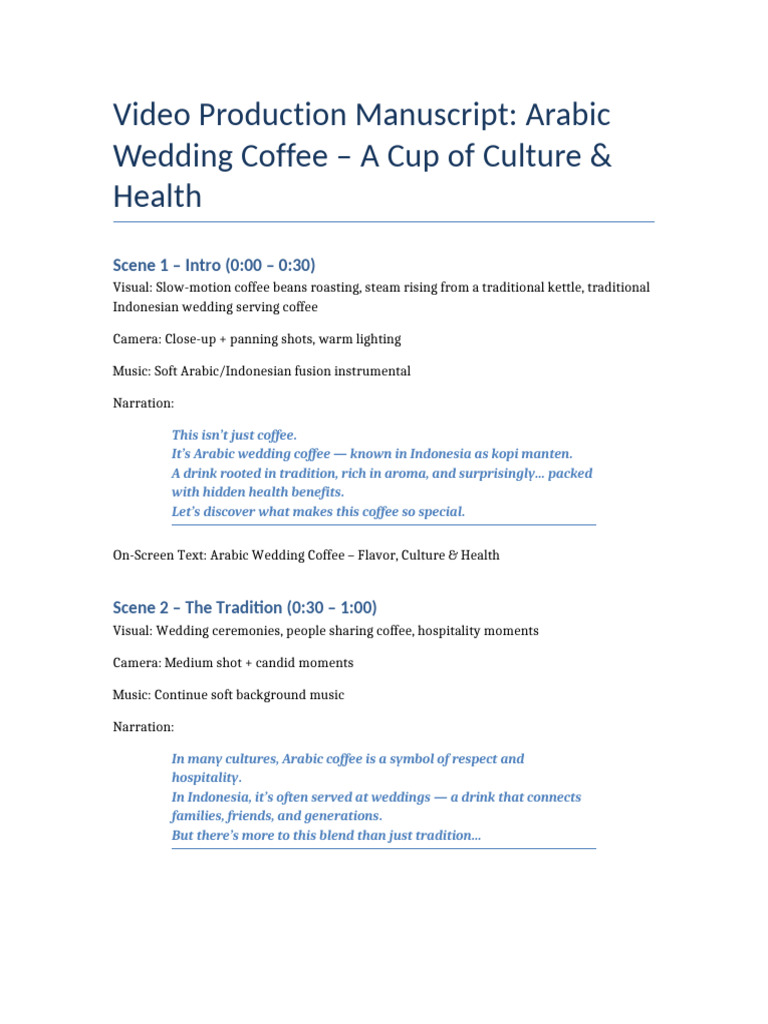 Arabic Wedding Coffee Storyboard With Ingredients | PDF | Coffee | Drink