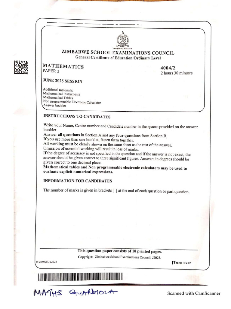 Maths P2 J2025 | PDF