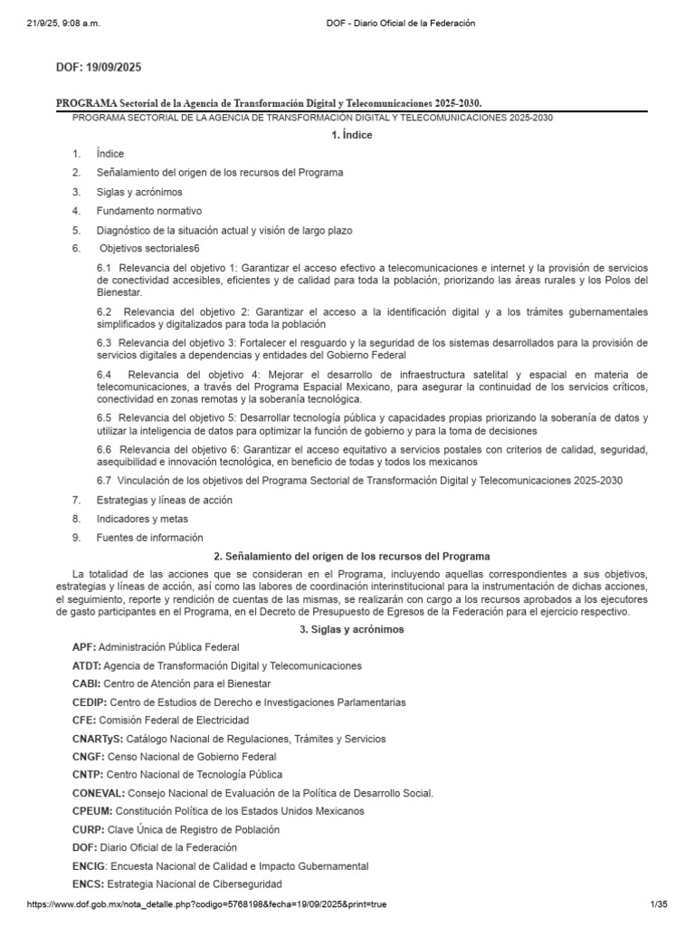 Programa Digital y Telecomunicaciones 2025-2030 | PDF | Internet | México