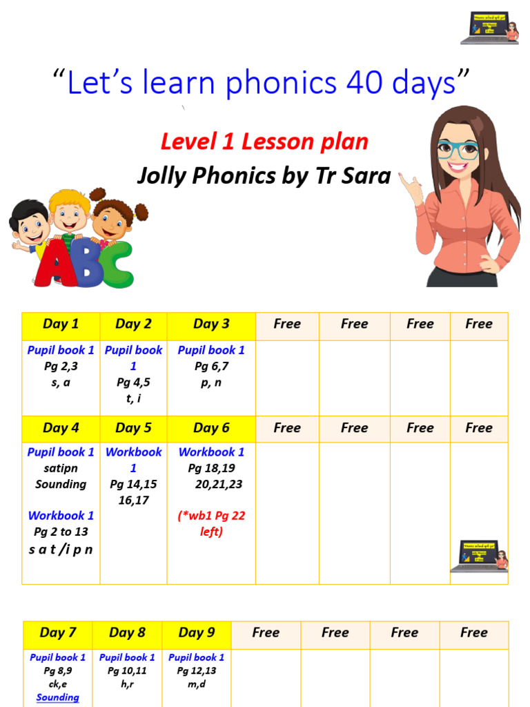 Let's Learn Phonics 40 Days-Lesson Plan For Jolly Phonics Homeschooling ...