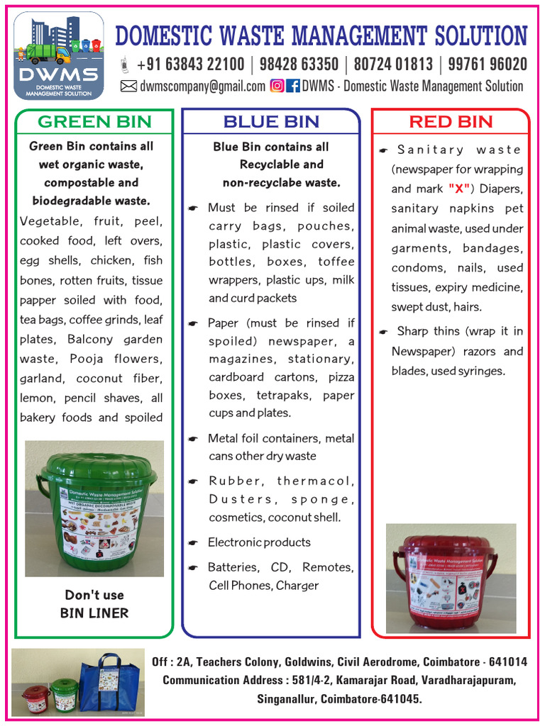 Waste Segregation Guidelines for Bins | PDF | Waste | Waste Management