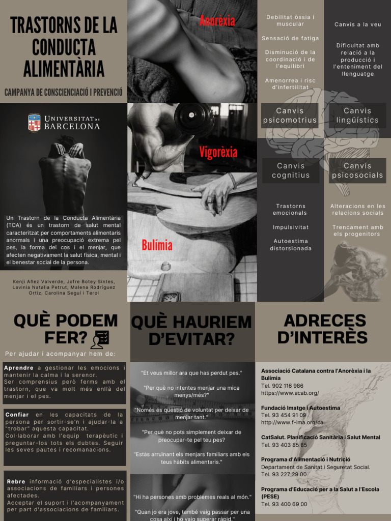 Activitat 1 - ADP, Els Trastorns de La Conducta Alimentària L - Anàlisi (Tríptic) | PDF