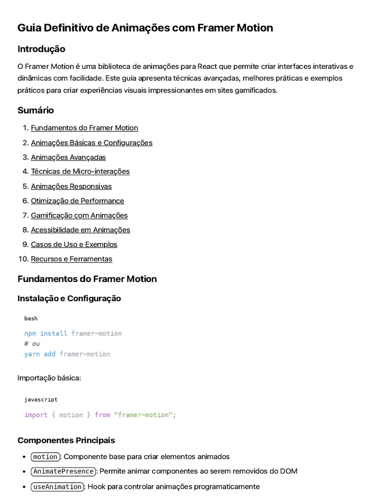 Animações com Framer Motion | PDF | Script Java | Informática