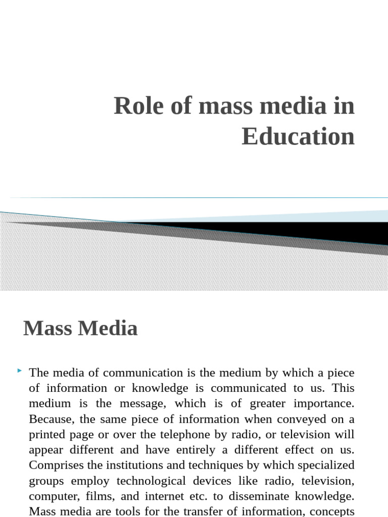 Impact of Mass Media on Education | PDF | Information | Mass Media