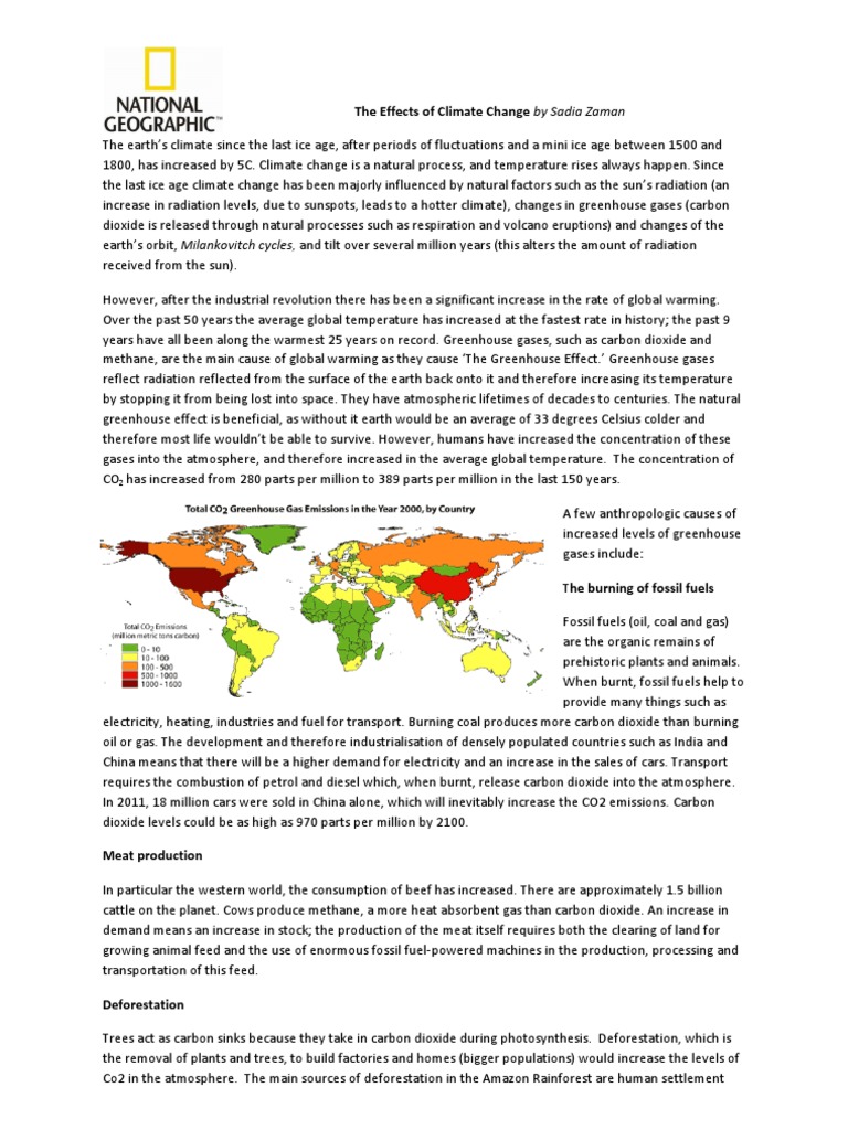 The Effects of Climate Change Finito | PDF | Greenhouse Effect ...