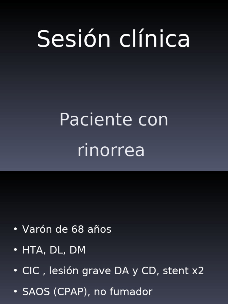 Diagnóstico y tratamiento de rinorrea y otorrea | PDF ...