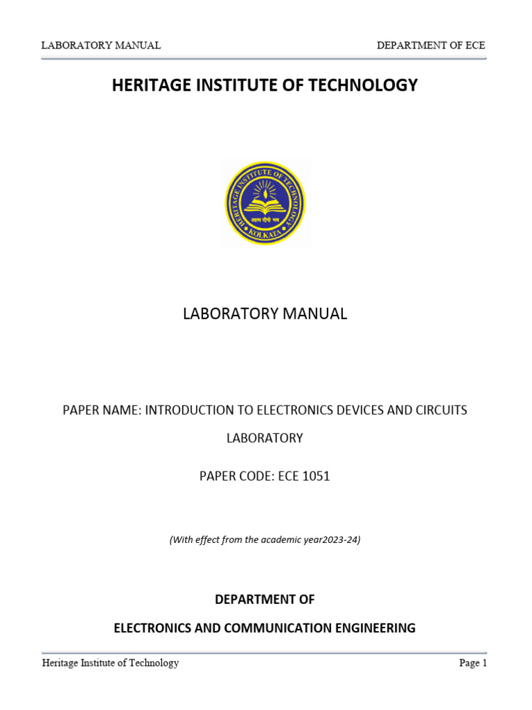 Basic Lab Manual 12.2.24 | PDF | Resistor | Bipolar Junction Transistor