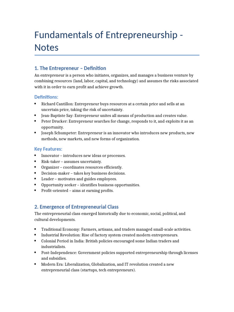 Fundamentals of Entrepreneurship | PDF | Entrepreneurship | Leadership