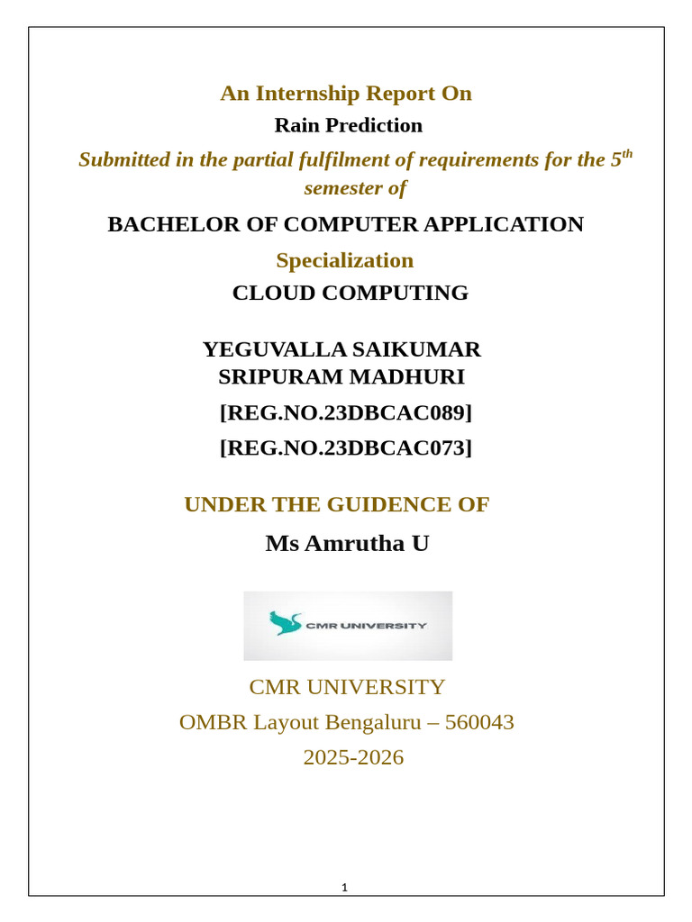 Rain Prediction Prpject333 | PDF | Operating System | World Wide Web