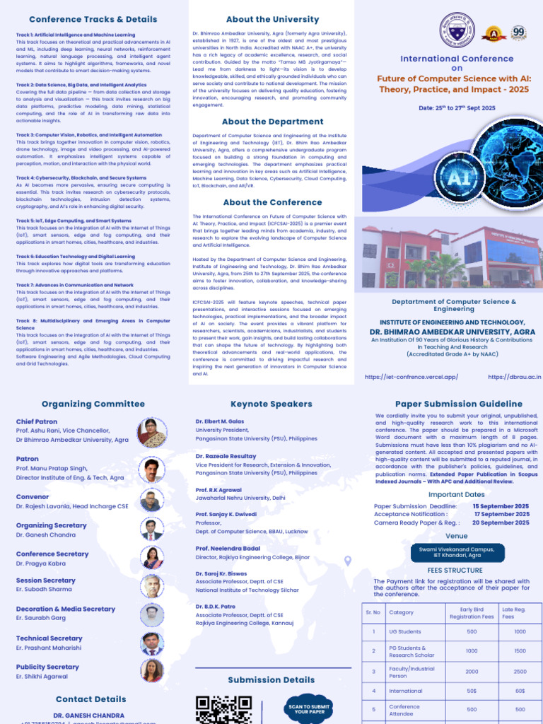 ICFCSAI-2025 Tri-Fold Brochure | PDF | Internet Of Things | Artificial ...