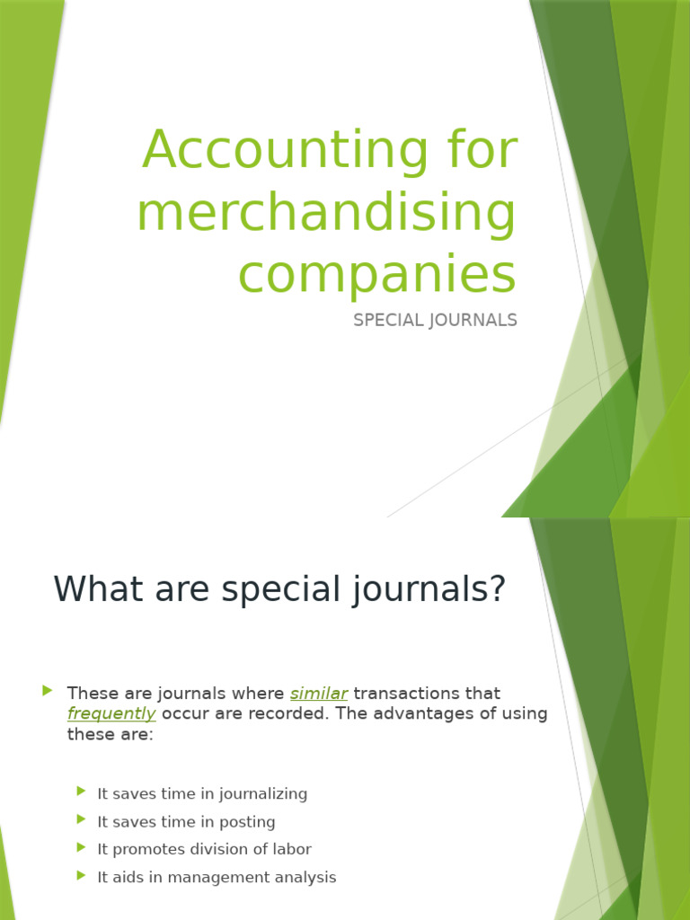 Accounting For Merchandising Special Journals 1 | PDF | Debits And ...