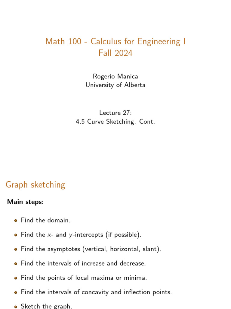 Lec 27 EG1 Curve Sketch Annotated | PDF | Analysis | Differential Calculus